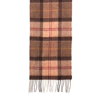 Barbour Womens Scarf Plaid Wool And Cashmere Brown-Neutrals Lambswool Brown/neutrals Scarfs