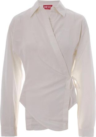 Diesel Femme, Blouses et Chemises, Blanc, Taille: 36 FR Wrap-Tie Blouse