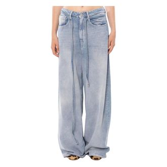 Cycle Big Low Belted Wide Jeans - - Jeans - Damen - Blau - W28