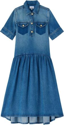 Ganni Femme, Robes, Bleu, Taille: 42 FR Denim Midi Dress