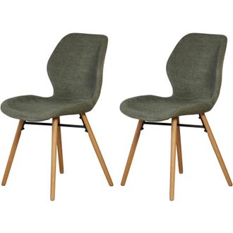 M&S Collection M&s - Lot de 2 chaises repas 46x53x84 cm en tissu vert fonc&eacute; - kristen