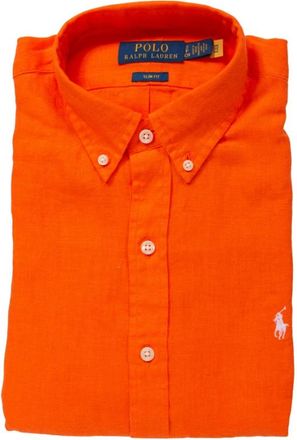 Polo Ralph Lauren Homme, Chemises, Orange, Taille: 2XL Linen Shirt