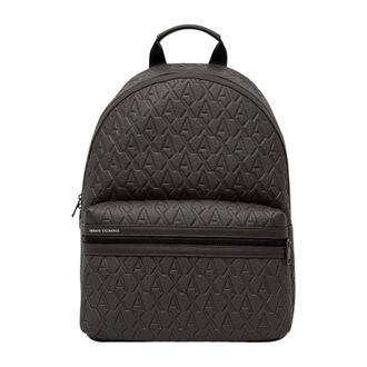 A|X Armani Exchange Sac &agrave; dos avec motif en relief et poche zipp&eacute;e sur le devant - Homme - Sacs - Brun - Taille: ONE Size