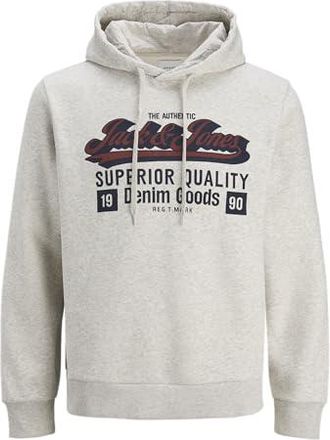 Jack & Jones Jjelogo Noos Sweat à Capuche pour Homme, col 25/26, Blanc-Gris, XL
