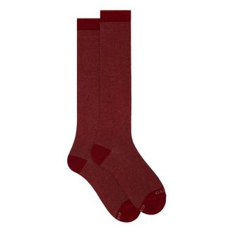 Gallo Gallo, Homme, Sous-vêtements, Multicolore, Taille: M Chaussettes Longues en Coton Bordeaux à Rayures