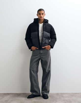Jack & Jones doudoune color block noire et grise