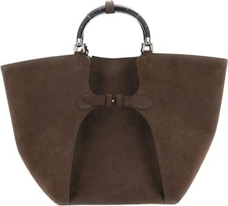 Ralph Lauren Grand Cabas en Nubuck Granul&eacute; - Femme - Sacs - Brun - Taille: ONE Size