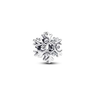Pandora Moments Schneeflocke Charm aus Sterling-Silber mit Zirkonia, Kompatibel Moments, 794249C01