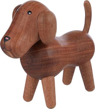 Butlers Deko Dackel 12x5x11cm Buchenholz Woody Forest | Dekofigur Herbst & Weihnachten | Tischdeko & Fensterbank Deko | Geschenkidee f&uuml;r Dackelliebhaber