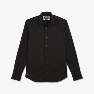 Eden Park Chemise Noire Regular En Popeline Stretch Old Ref Pp