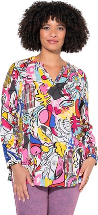 Angel Of Style Damen große Größen Übergrößen Plus Size Tunika, Herzen-Muster, Langarm Multicolor 48 839404900-48