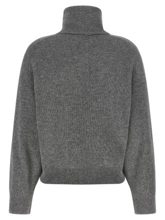 Brunello Cucinelli English Ribbed Virgin Wool Blend Sweater - gray