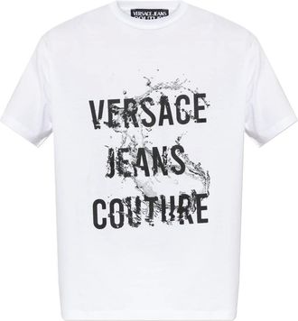 Versace Jeans Couture Homme, Tops, Blanc, Taille: 2XL T-shirt &agrave; imprim&eacute; logo