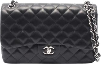 Chanel Sac bandouli&egrave;re classique en cuir dagneau Pre-owned - Femme - Pre-owned - Noir - Taille: ONE Size