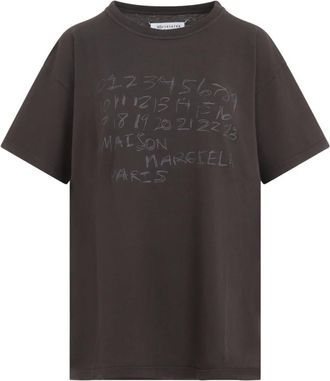 Maison Margiela Femme, Tops, Brun, Taille: 38 FR T-shirt Numérique en Coton