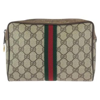 Gucci Sac pochette en toile GG Supreme Pre-owned - Homme - Pre-owned - Brun - Taille: ONE Size