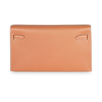 Herm&egrave;s Womens Gold Madame Kelly Elan Ghw Brown Leather Handbag Bag