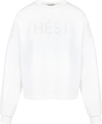 H&eacute;st H&eacute;st, Femme, Sweatshirts et sweats &agrave; capuche, Blanc, Taille: 38 FR Amara SweaT-shirt