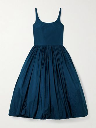 MOLLY GODDARD Lettice Midikleid Aus Taft Mit Raffungen - Blau