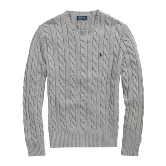Ralph Lauren Cable-Knit Cotton Sweater - - Knitwear - Herren - Grau - L