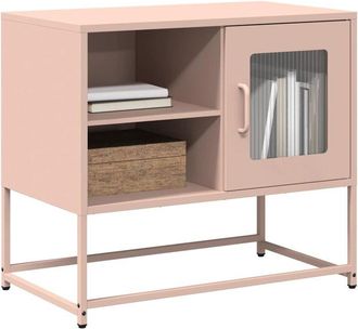 vidaXL Meuble tv rose 68x39x60,5 cm acier - Vidaxl