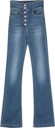 Elisabetta Franchi Femme, Jeans, Bleu, Taille: W31 Jean Palazzo Boutonn&eacute;