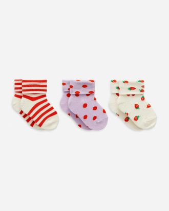 Arket Gerippte Socken 3er-Pack -Rot