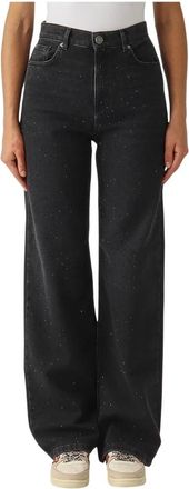 Twinset Femme, Jeans, Noir, Taille: W28 Wide Jeans