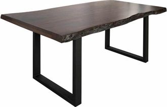 Massivmoebel24 Baumtisch Akazie 160x90x77 braun lackiert / U-Beine anthrazit matt FREEFORM 5