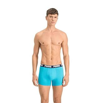 Puma Basic Boxer 2P Boxer Homme Bleu (Aqua/Blue 796) Medium (Taille Fabricant:020) 2lot de2