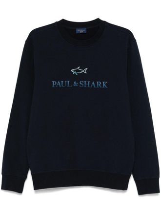 Paul & Shark pull &agrave; logo floqu&eacute; - Bleu