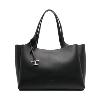 Tod's T Timeless mittelgro&szlig;e Leder-Tote - - Bags - Damen - Schwarzk - ONE SIZE