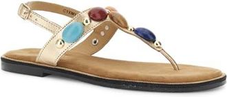 Caf&egrave;noir Sandales Tongs En Cuir Orn&eacute;es De Pierres, Pour Femme, Couleur Jaune, Taille 38