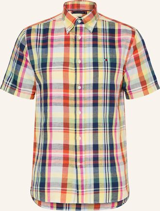 Tommy Hilfiger Kurzarm-Hemd Regular Fit Mit Leinen orange
