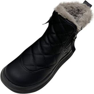 Generic Bottes dhiver confortables et d&eacute;contract&eacute;es pour femme - Couleur unie - Fermeture &eacute;clair lat&eacute;rale - Talon plat - Antid&eacute;rapantes - Confortables - Pour 