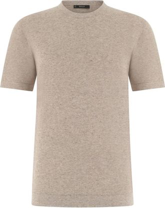 Boggi Milano Homme, Pulls, Beige, Taille: 3XL T-shirt en maille de lin et coton