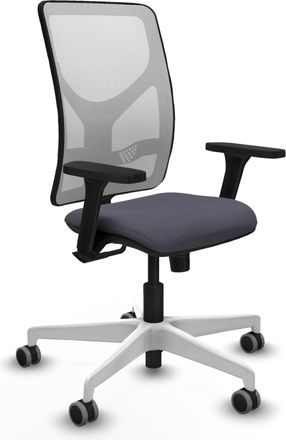 Piqueras y Crespo B&uuml;rostuhl mit 3D-Armlehnen, h&ouml;henverstellbare Lendenwirbelst&uuml;tze, ausgestattet mit 3 Positionen und Schneideschaum, Wei&szlig;/Dunkelgrau