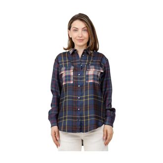 Caliban Seidenhemd mit Karomuster und aufgesetzten Brusttaschen - - Blouses & Shirts - Damen - Mehrfarbig - 2XL