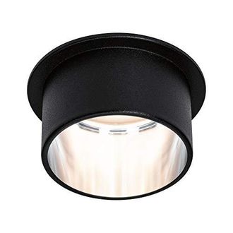 Paulmann 93382 Gil Spot LED encastrable &agrave; 3 niveaux de intensit&eacute; rond avec 1 ampoule 6 W &agrave; intensit&eacute; variable Noir mat Fer bross&eacute; 2700 K Coin