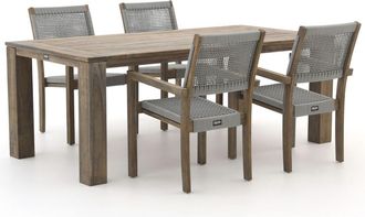 Rough Country Rustic Furniture ROUGH-Batang Rope/ROUGH-X 200cm dining tuinset 5-delig stapelbaar