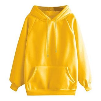 Generic Sweat &agrave; capuche surdimensionn&eacute; &agrave; manches longues pour femme - Solide - Basique - Doux et confortable - D&eacute;contract&eacute; - Ample - L&eacute;ger - Joli sweat &agrave; capu