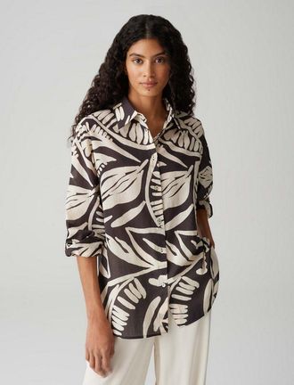 OPUS Langarmbluse FUMINE TROPICAL aus luftiger Baumwolle