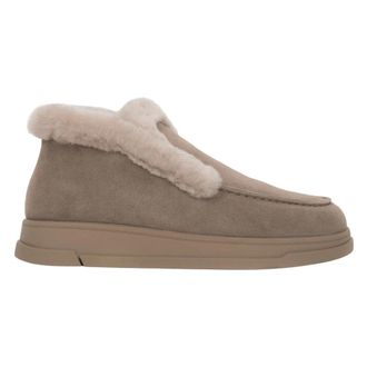 Estro & Luminara High-Top Velours-Loafer mit Fellfutter - - Shoes - Damen - Beige - 37 EU