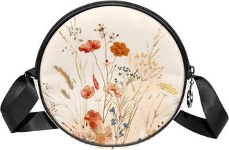 Generic Petit sac &agrave; bandouli&egrave;re circulaire pour femme, sac &agrave; bandouli&egrave;re avec fermeture &eacute;clair, bretelles r&eacute;glables, style d&eacute;contract&eacute;, pour femmes et filles