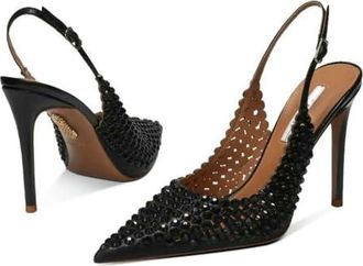 Generic YUJIEBB Talons hauts en diamant pour femme avec une sangle arri&egrave;re &agrave; bouton unique, chaussures de mariage pour les mari&eacute;es, talons fins, sandales &agrave; bo