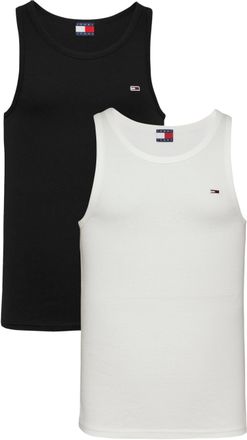Tommy Jeans TJM XSLIM 2PCK Rib Tank EXT Other T-Shirts Mens, Multi (Ecru/Black), 3XL