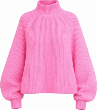 Worldclassca Oversizepullover Oversized Strickpullover mit Stehkragen