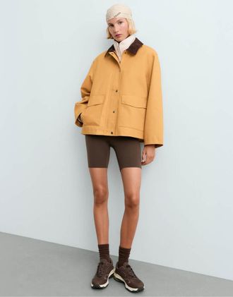 Oysho veste en toile 100 % coton couleur moutarde-Jaune