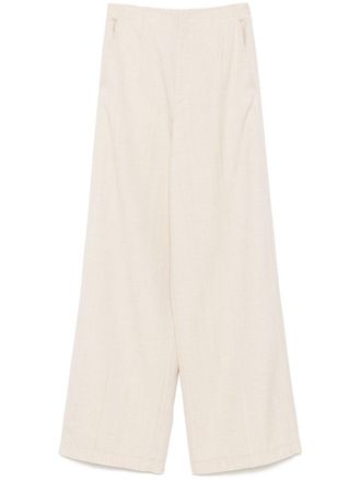 Forte_Forte Pantalon à Devant Plat en Laine Viscose Slub 13531mypants