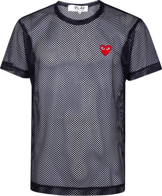 Comme Des Gar&ccedil;ons T-Shirt Red Emblem Mesh Red Heart
